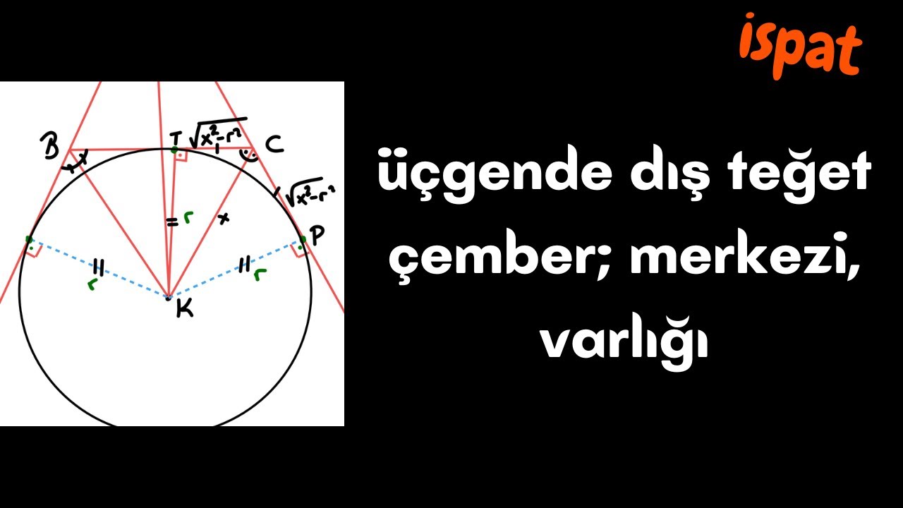 📣İSPAT📣Üçgende dış teğet çemberin varlığı, merkezi🔆 - YouTube