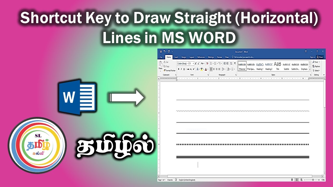 Shortcut Key To Draw Straight Horizontal Lines In MS Word Tamil shortcut-key-to-draw-straight-horizontal-lines-in-ms-word-tamil