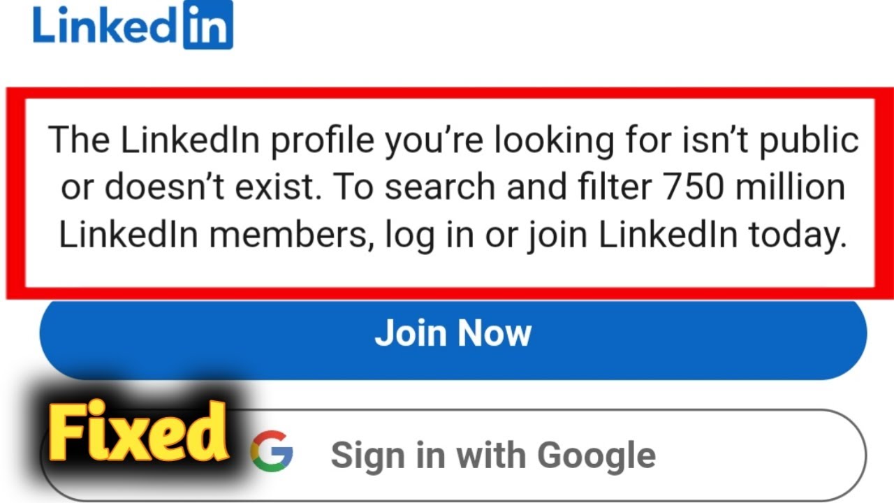 Fix LinkedIn The Profile You Are Looking For Isn't Public Or Doesn't ...