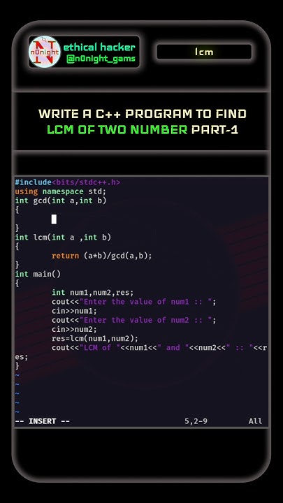 C++ LCM Calculator of Two Number Part-1 #cplusplus #nonightgams #algorithm #codesnippet #lcm # ...