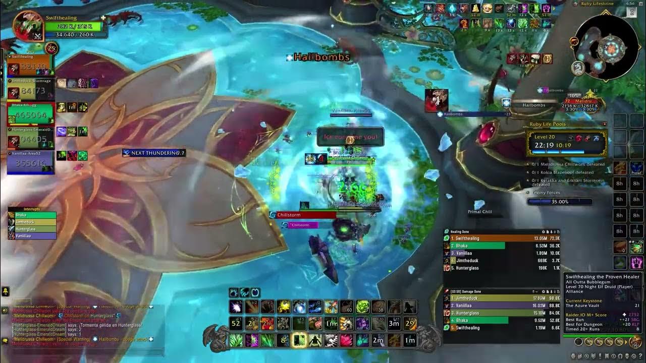 Ruby Life Pools +20 PUG - Restoration Druid - Tyrannical/Bursting/Grievous/Thundering - YouTube