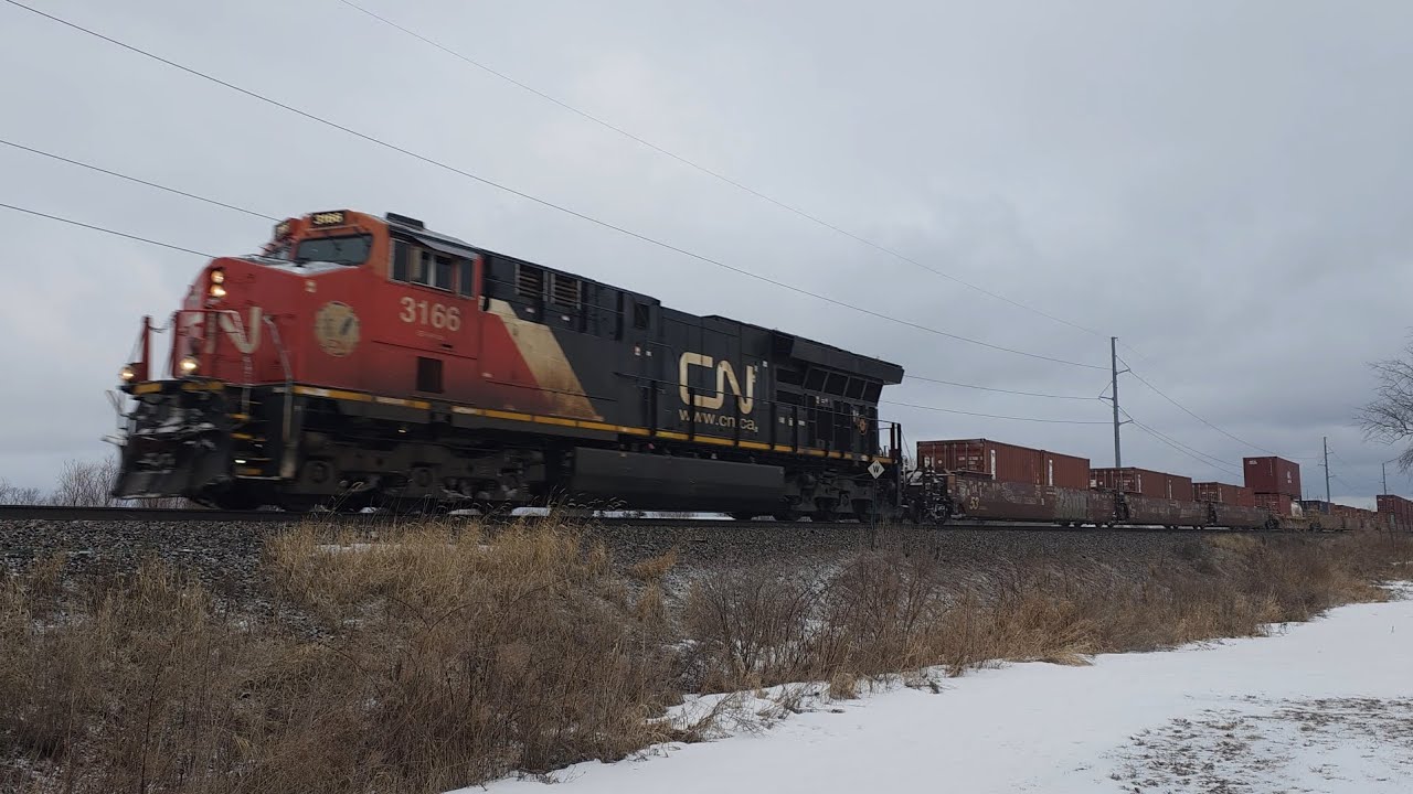 Canadian National - Westbound Stack Train with DPU 9 Feb 25 - YouTube