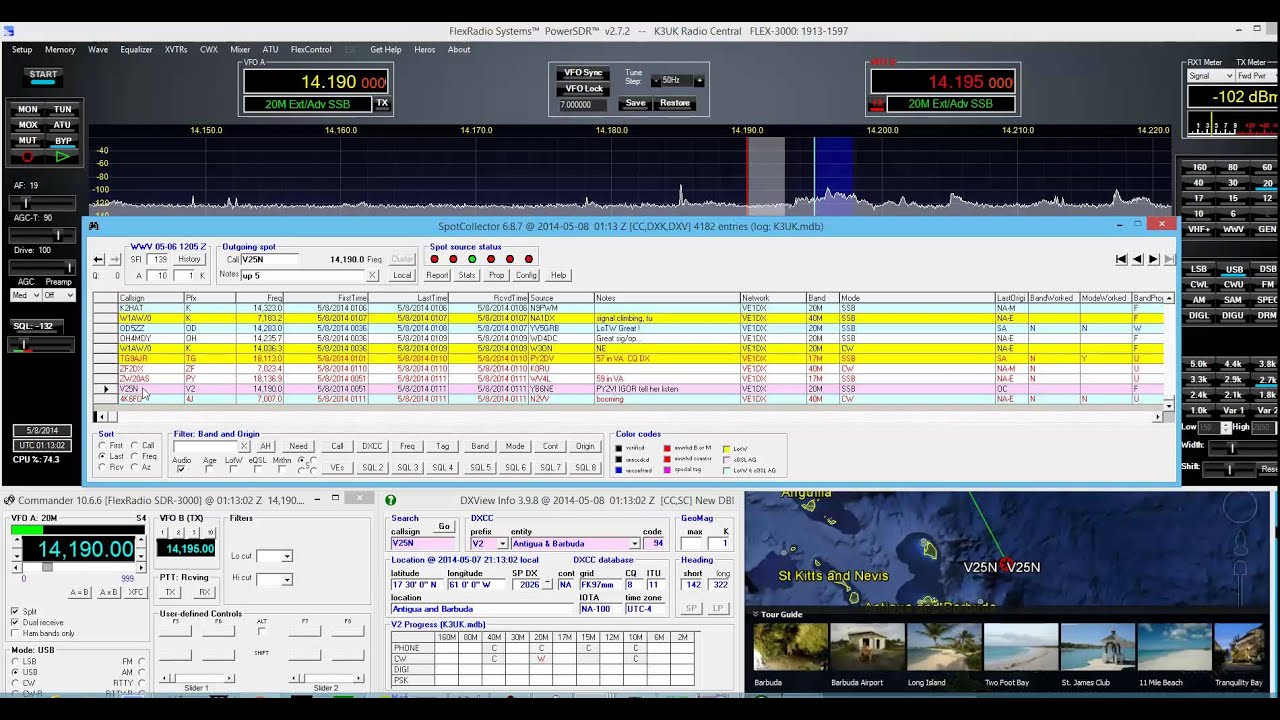 DXLAB and PowerSDR with Google Earth - YouTube