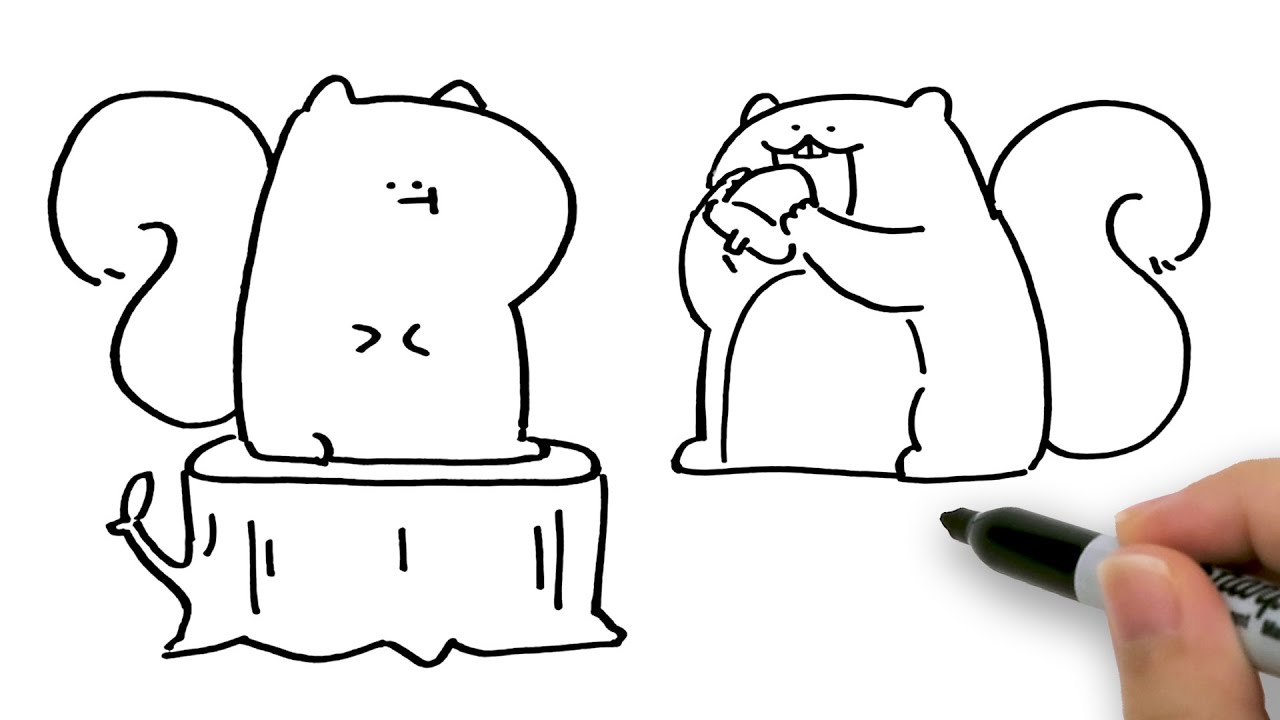 How to Draw Some Silly and Cute Squirrels - YouTube