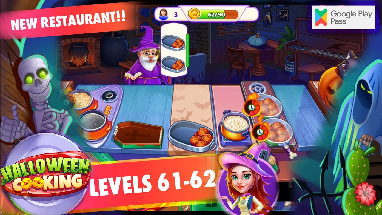 GOOGLE PLAY PASS HALLOWEEN COOKING GAME GAMEPLAY LEVELS 61-62 - YouTube