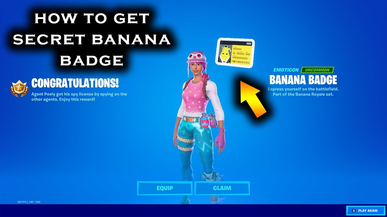Fortnite *NEW* How to Unlock Secret Agent Peely Banana Badge - Free ...