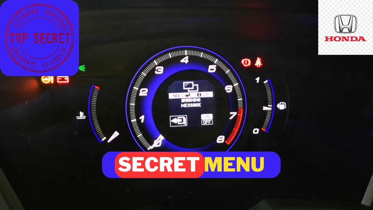 Honda Civic UFO UKRYTE MENU W ZEGARACH!! Civic SECRET MENU!! - YouTube