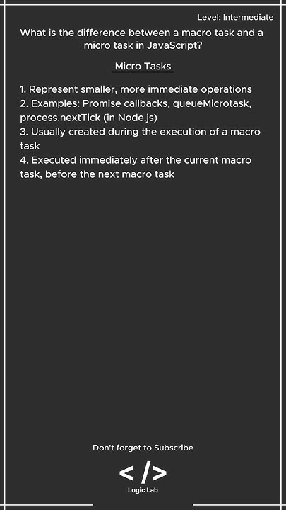 JavaScript Interview Question: Macro Tasks vs Micro Tasks #javascriptinterview #javascript #js ...