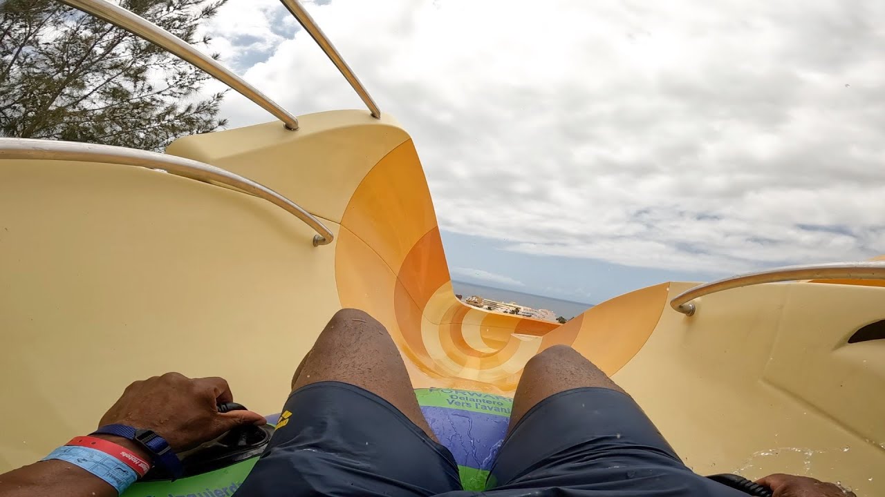 Epic Flying Boat Water slide at Aqualand Costa Adeje Tenerife POV - YouTube