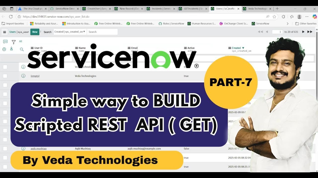 PART - 7 | Developing the Inbound Integration GET API in ServiceNow | By Veda Technologies - YouTube