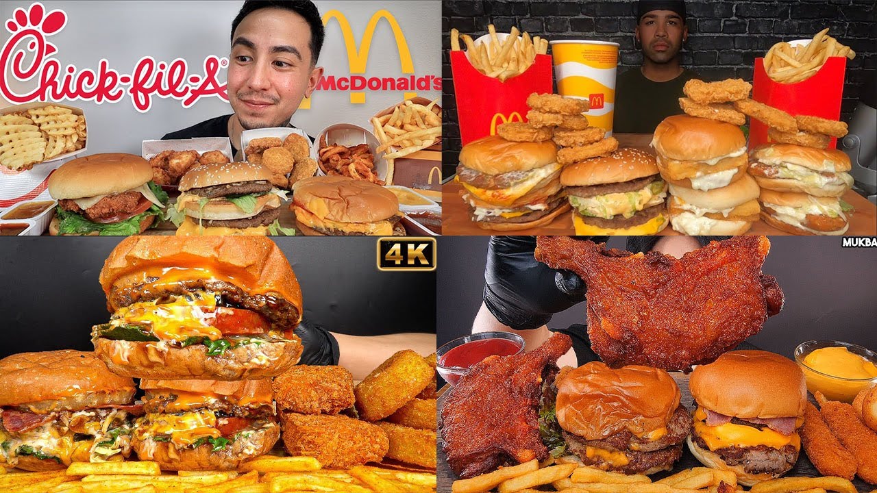 ASMR Fast Food Mukbang Compilation | Fast Food Asmr | Satisfying eating ...