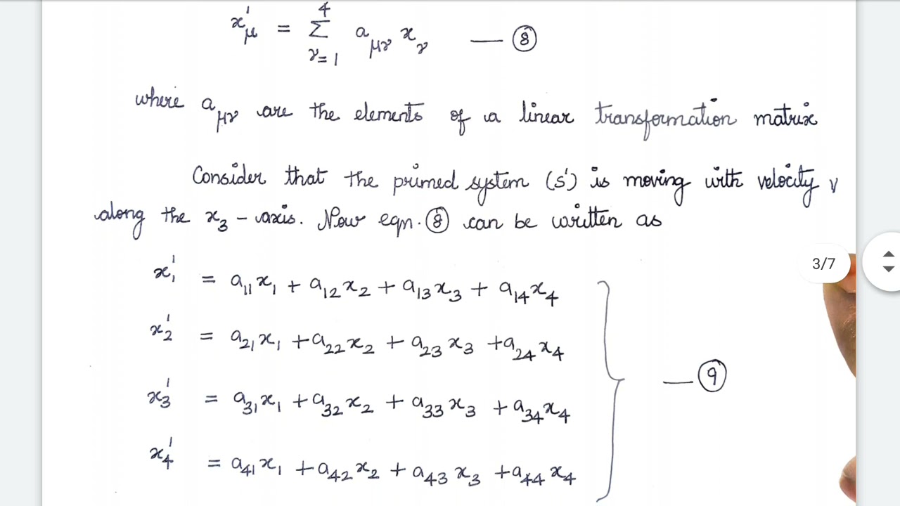 Lorentz transformation eqn in four vector#covariant form#Relativistic ...