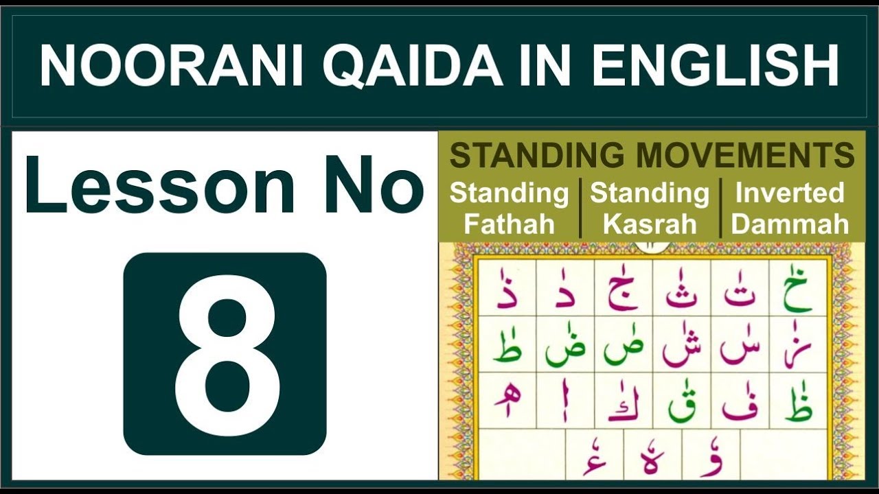 Standing Movements - Lesson No 8 - Noorani Qaida in English - YouTube