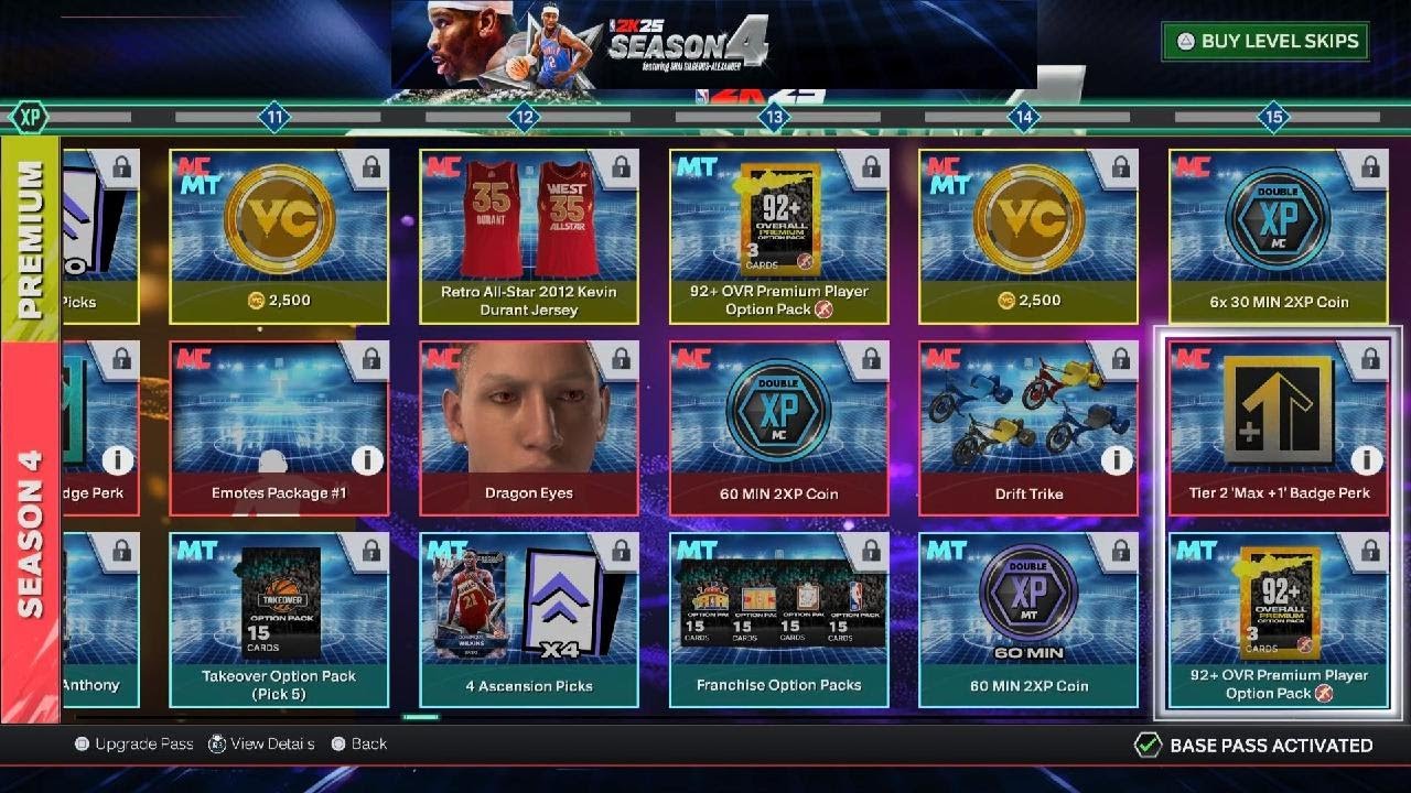 NBA 2K25 Season 4 Rewards (Level 1-40) - YouTube