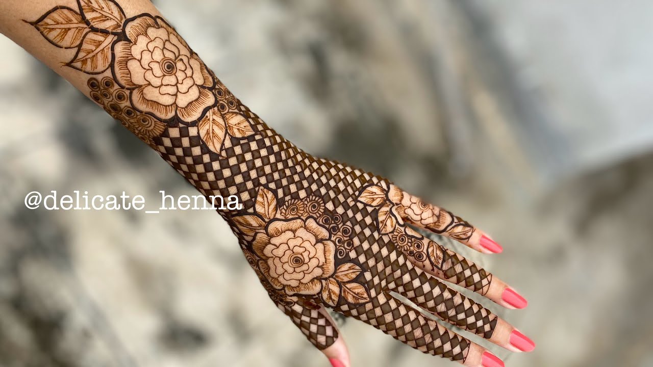 Most beautiful check pattern mehndi design 💖 | #mehndi #henna @delicate ...