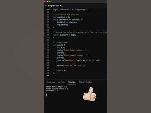 Divide Integers without Division Arithmetic Operator in C++ #shorts # ...