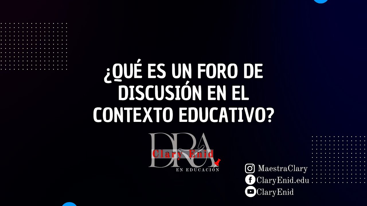¿Qué es un foro de discusión? - YouTube