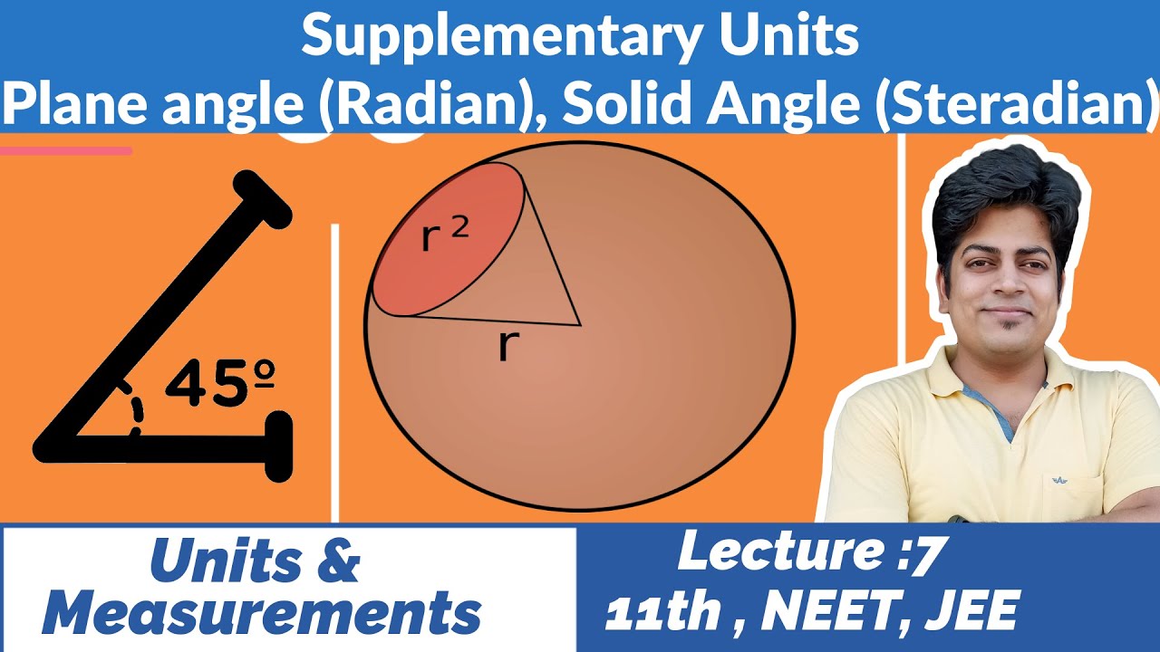 LEC:7 Supplementary Units, Plane angle (Radian), Solid Angle (Steradian)|Units & Measurement ...