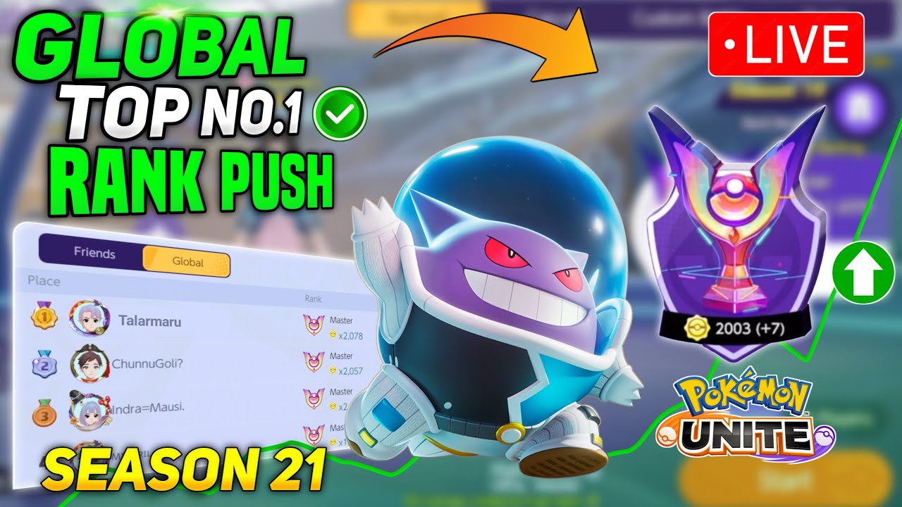 Global Top No.1 Rank Push Seasons 21! Day 1 Let's do it Live | Pokemon ...