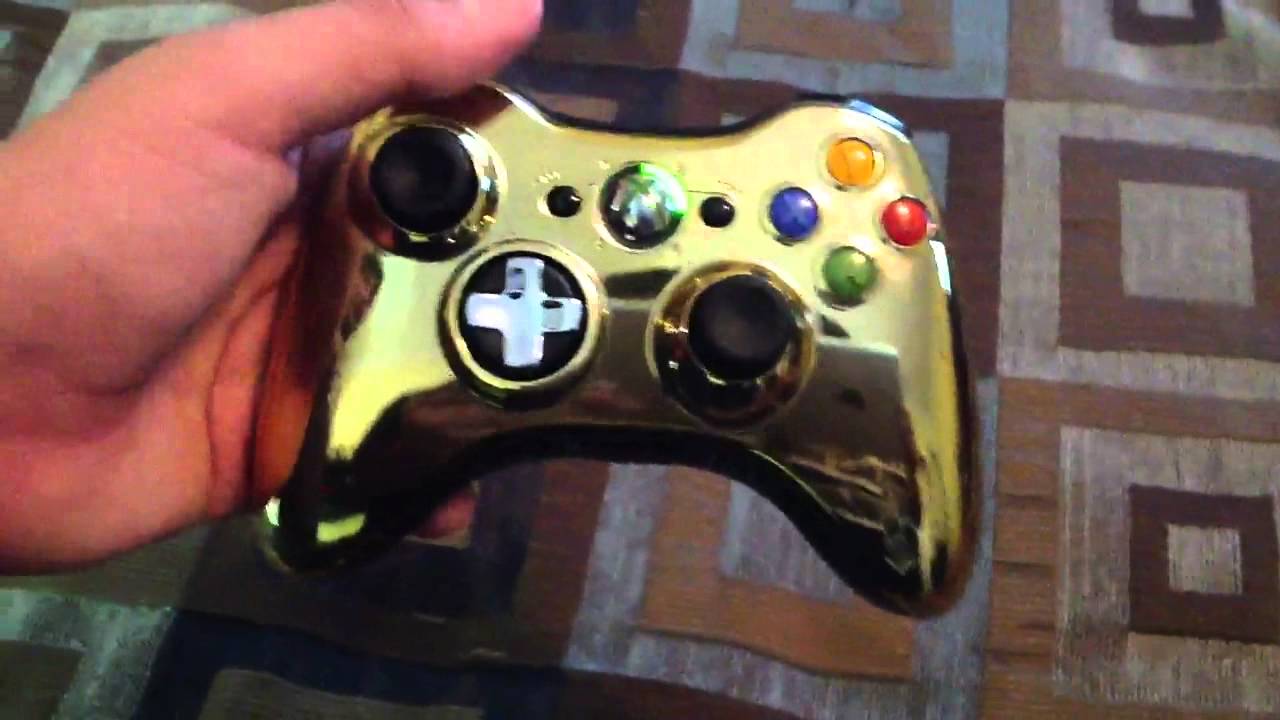 Xbox 360 gold chrome controller - YouTube