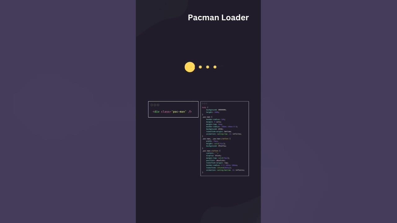 Pacman Loader Using Html Css Shorts Trending Coding Programming Viral Anime Youtube