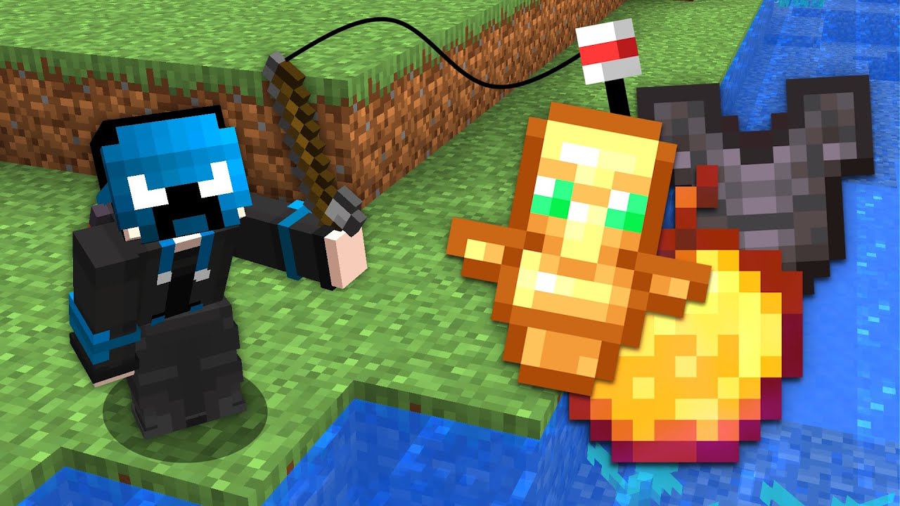 Minecraft, But Fishing Drops OP Items - YouTube