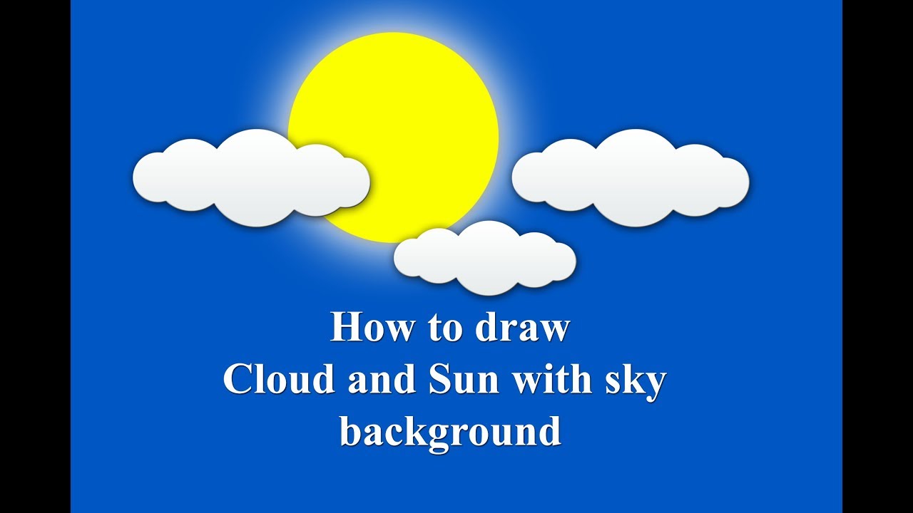How to draw cloud with sun background in Photoshop - YouTube