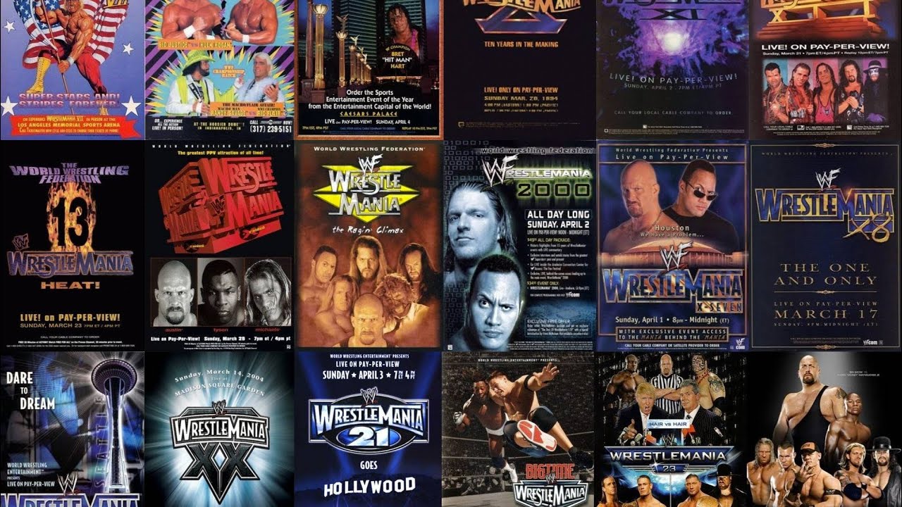Every Wrestlemania Poster (1985 - 2019) - YouTube