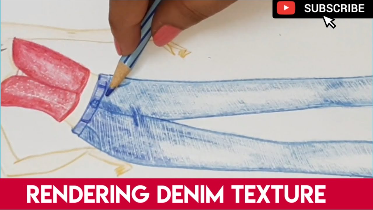 Denim rendering # Denim Texture # Fashion illustration 2020 - YouTube
