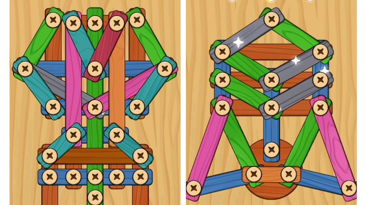 Wood Screw Puzzle Level 38 and 39 - YouTube