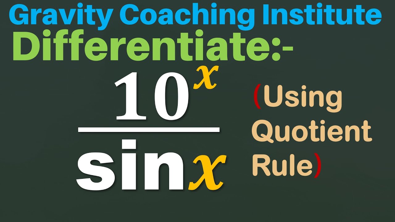 Differentiate 10 ^x / sin ⁡x | Derivative of 10 power x by sin x ...