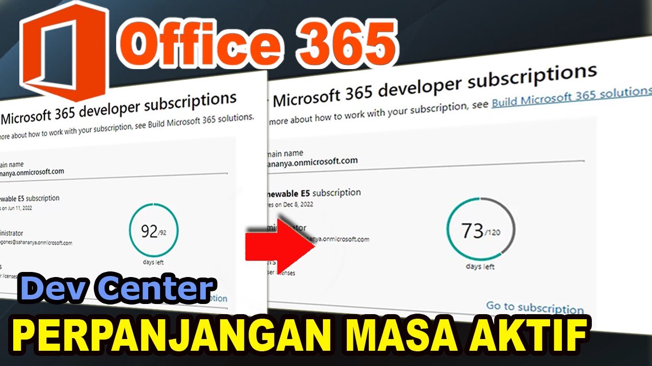 Perpanjangan Masa Aktif Akun Office 365 Developer Program - YouTube
