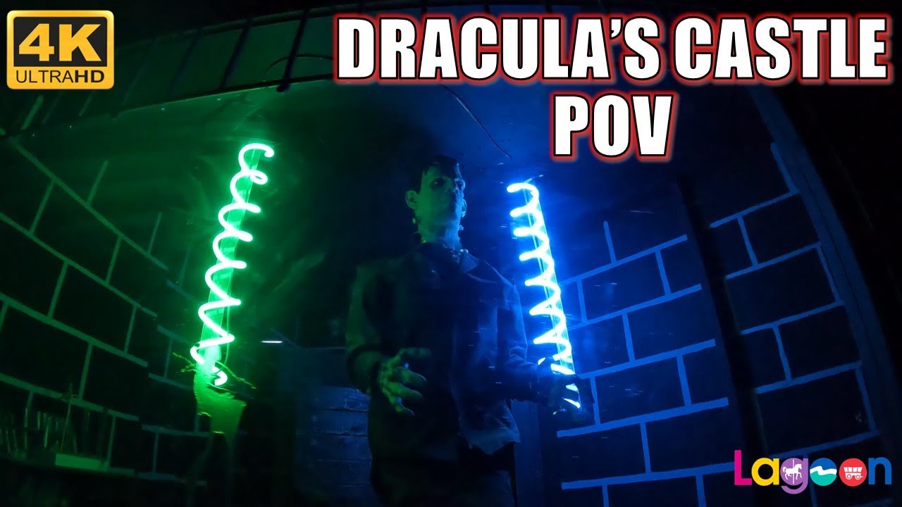 Dracula's Castle POV (4K 60FPS), Lagoon Bill Tracy Dark Ride | Non ...