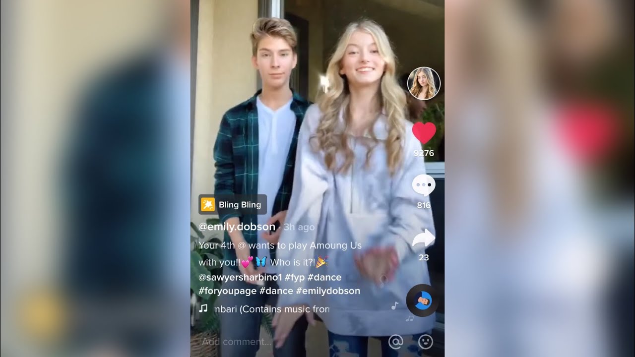 Emily Dobson new tik tok with Sawyer Sharbino - YouTube