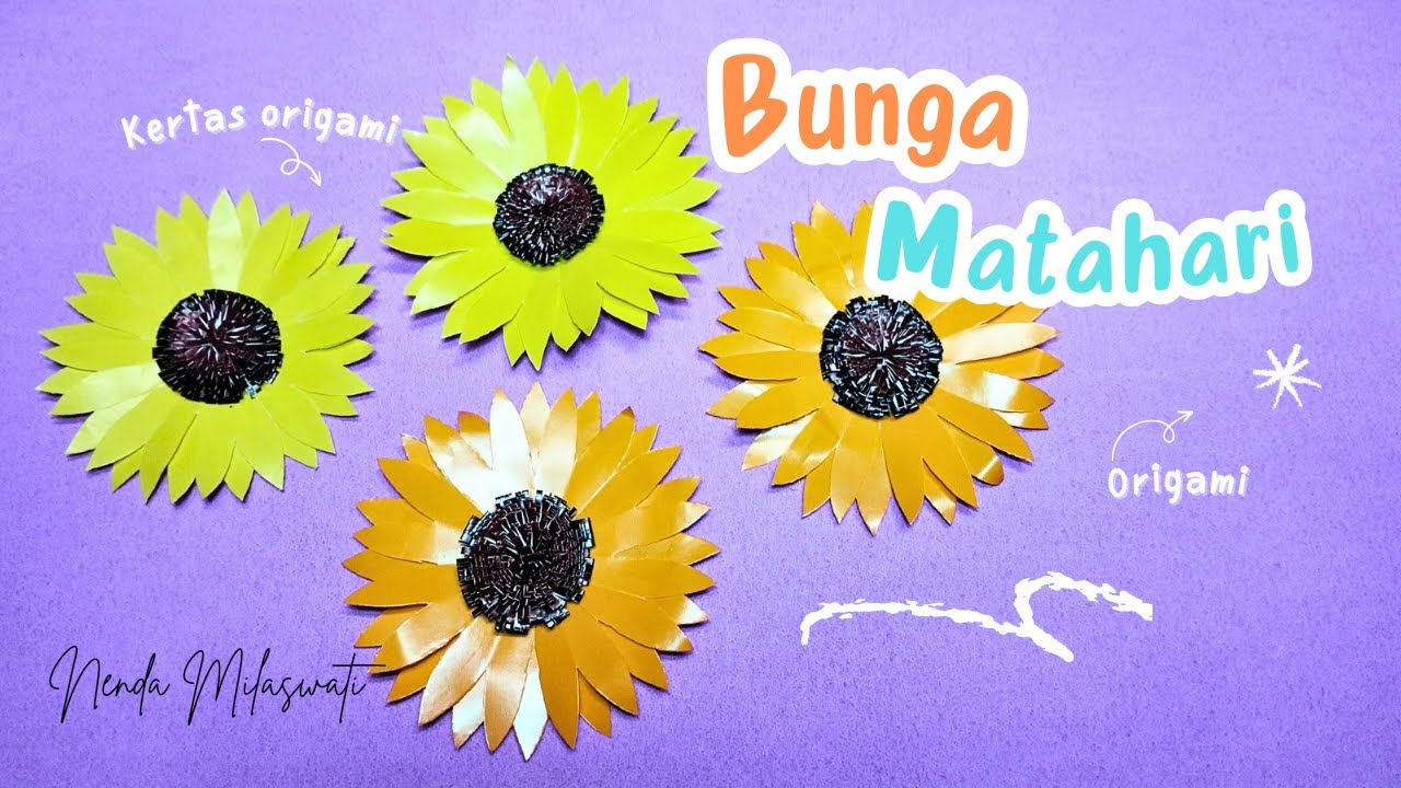 Melipat dan Menggunting Bentuk Bunga Sangat Mudah || Cara Membuat Bunga ...