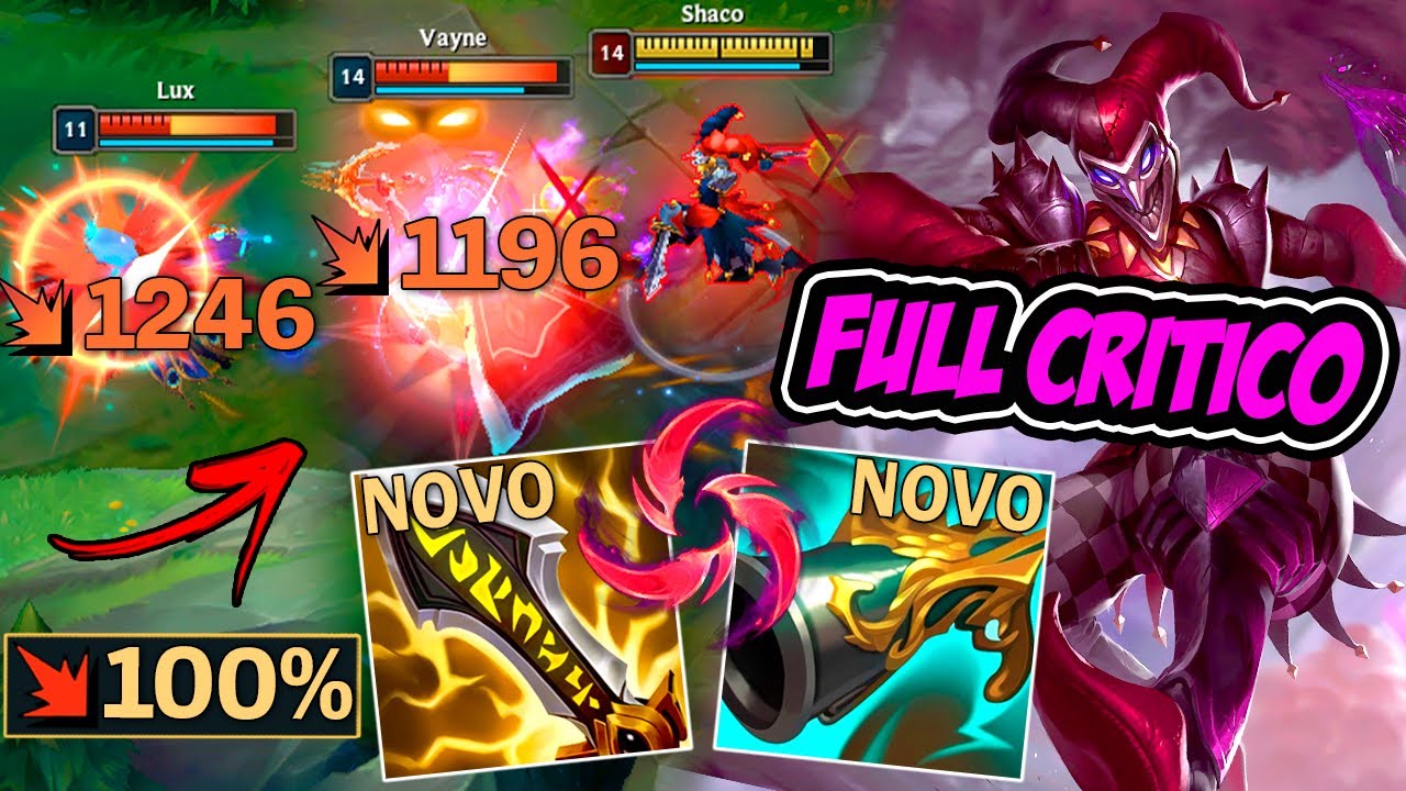 O NOVO SHACO FULL CRÍTICO É MUITO QUEBRADO COM ESSA BUILD - LEAGUE OF ...