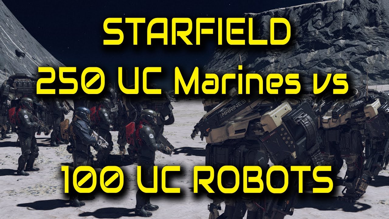 Starfield BATTLE ROYALE - 250 UC Marines vs 100 UC Robots! - YouTube