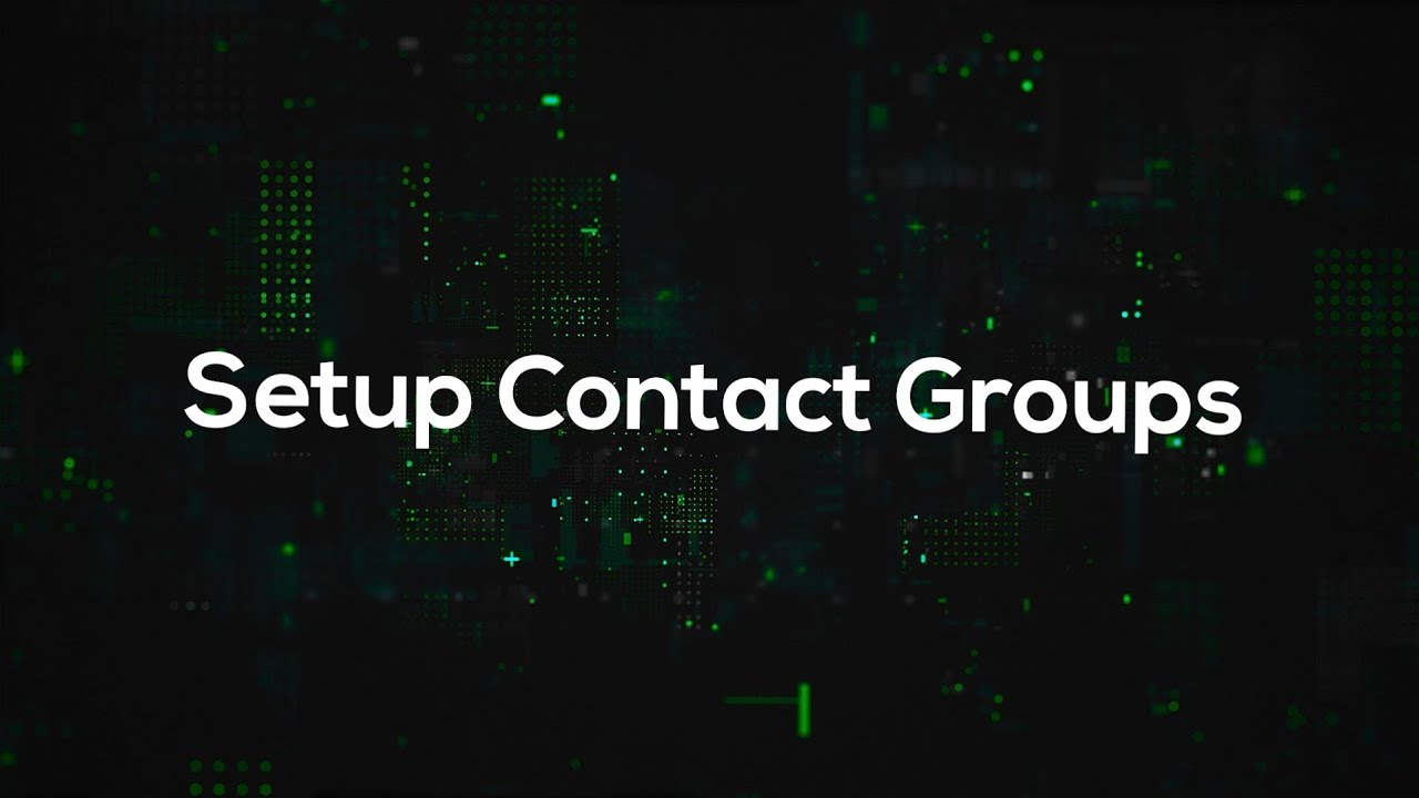 Setup Contact Groups - YouTube