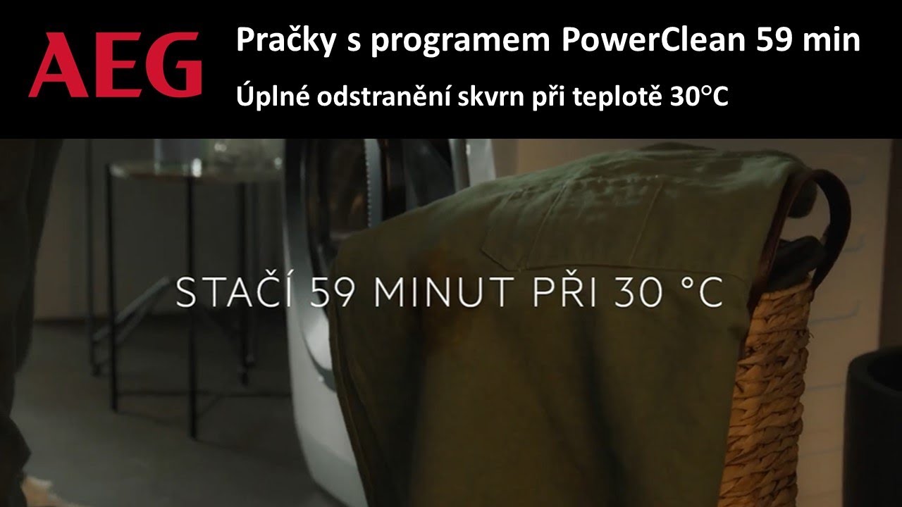 Pračky AEG s programem PowerClean 59 min - YouTube