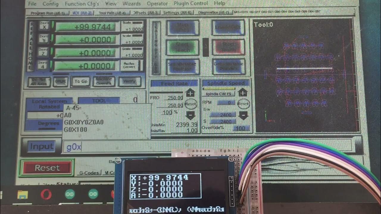 Modbus arduino uno - Mach3 CNC (Oled 2,42inch SPI) - YouTube