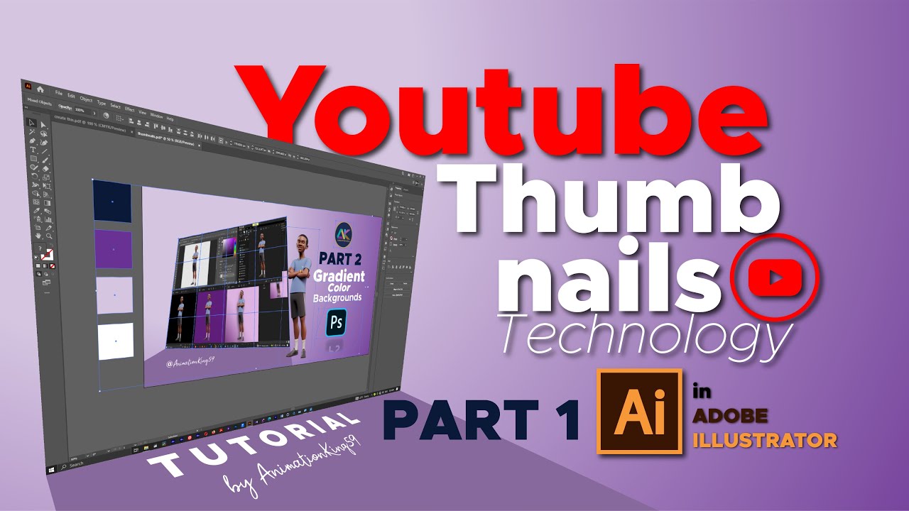 How to Create YOUTUBE Video Thumbnails Part 1 | ADOBE ILLUSTRATOR ...