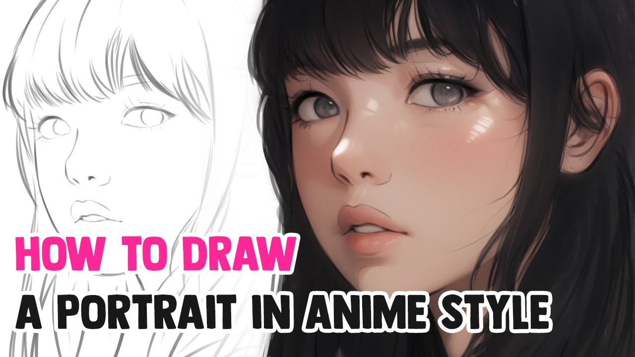 Steps to Draw a Realistic Anime-Style Portrait of a Girl 👩‍🦰👩‍🦰🖍️🖌️ ...