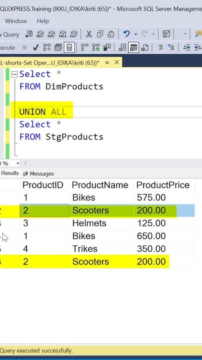 SQL Tips | Table Data Comparisons | Set Operators #sqltips - YouTube