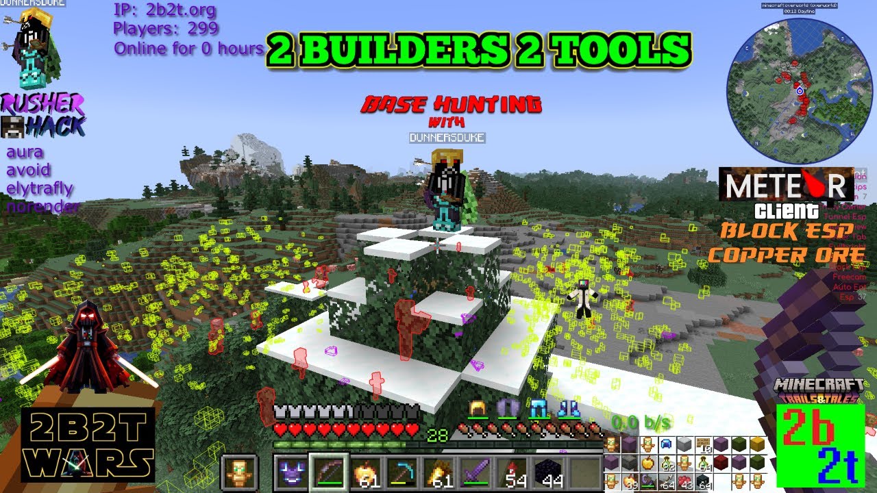 Minecraft 2b2t Survival. Base Hunting. Old Chunk Trail in the Overworld ...
