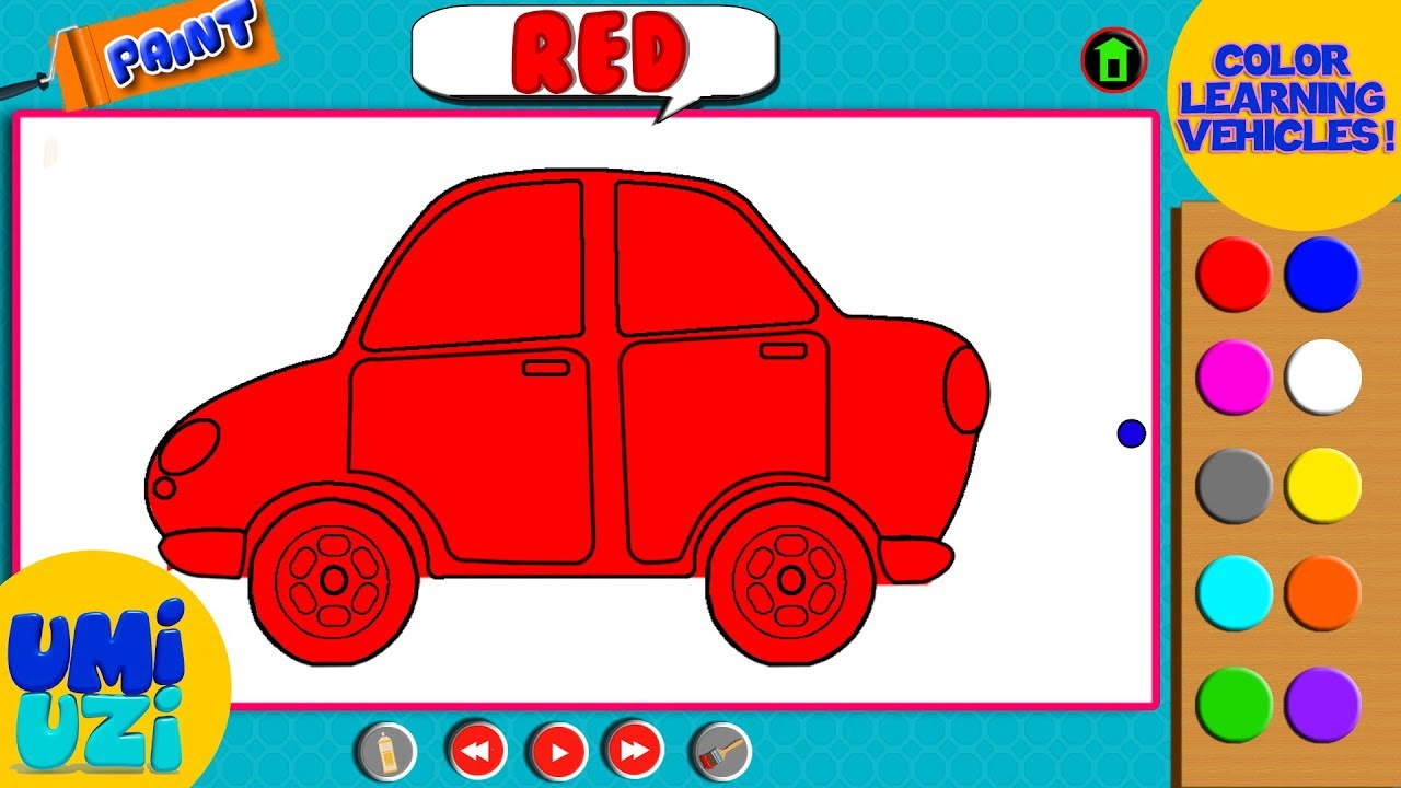 Umi Uzi | Learn Colors | Coloring With Vehicles | Colors Song ...