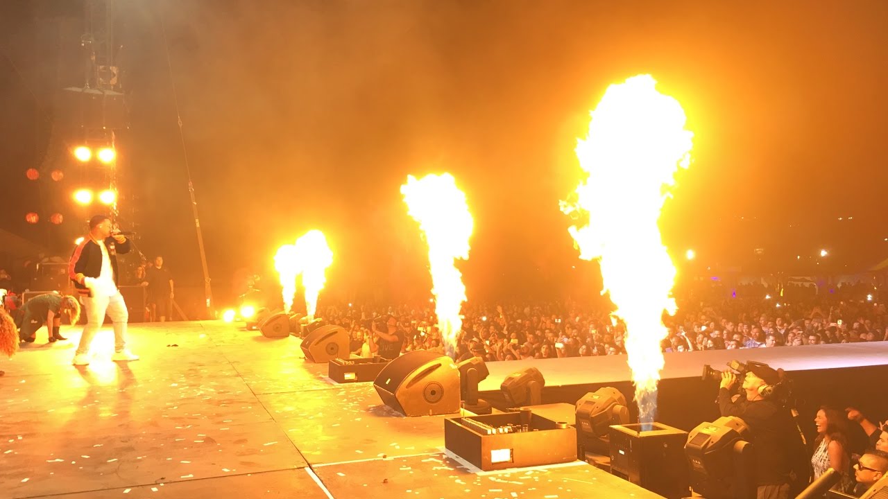 Flames, Pyro, Cryo, and Confetti Cannons at the L Festival! - YouTube