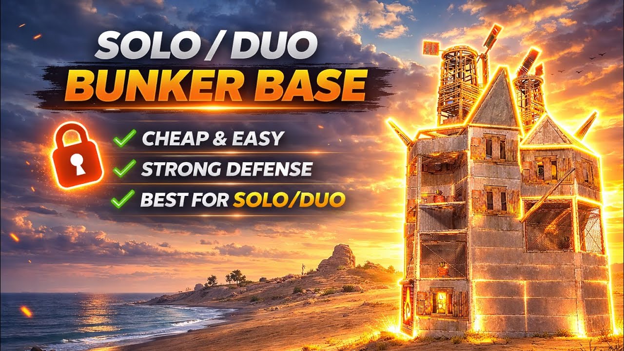 Rust Solo/Duo Bunker Base Design 🔒 Strong, Cheap & Easy to Build! - YouTube