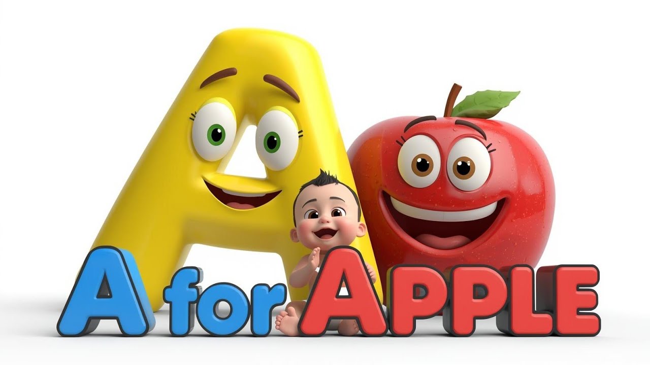 TWO Words Phonics song- A for Apple 🍎 | ABC Song for Children | abc ...