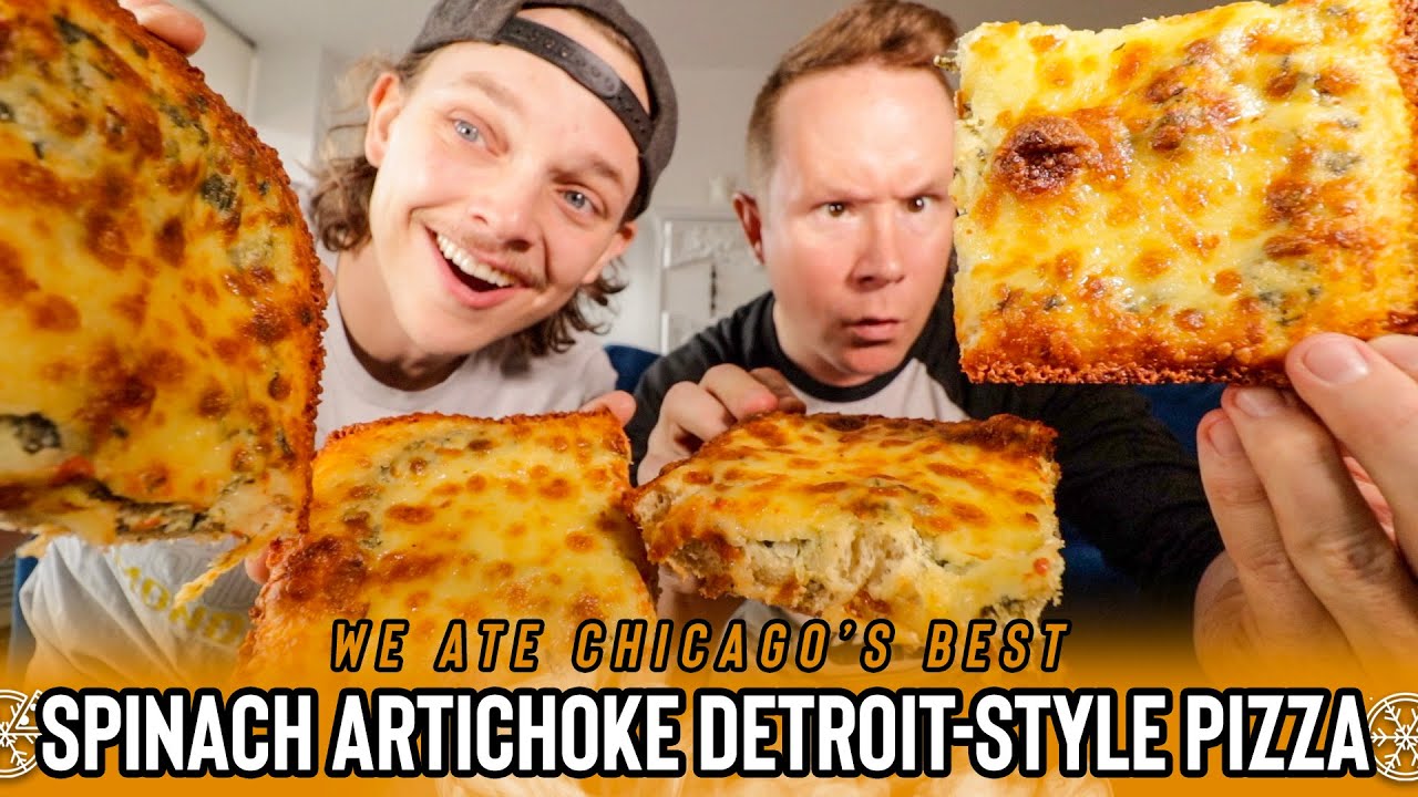 Eating Five Squared Pizza's Spinach Artichoke Detroit-Style Slices ...