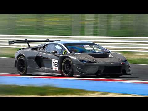 All Carbon Lamborghini Temerario GT3 Testing at Misano: Start Up, Accelerations & Sound!